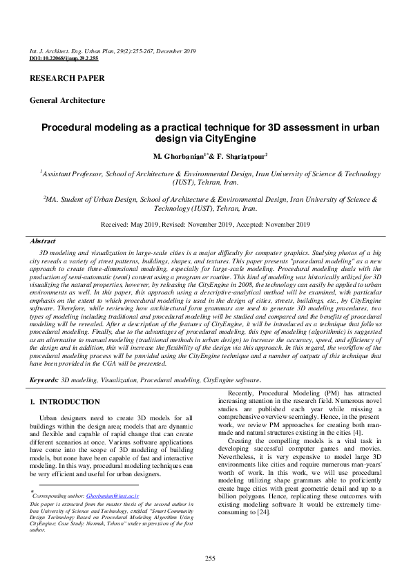 (PDF) Procedural modeling as a practical technique for 3D assessment in ...