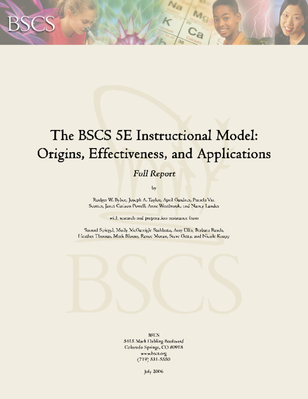 (PDF) The BSCS 5E instructional model: origins and effectiveness