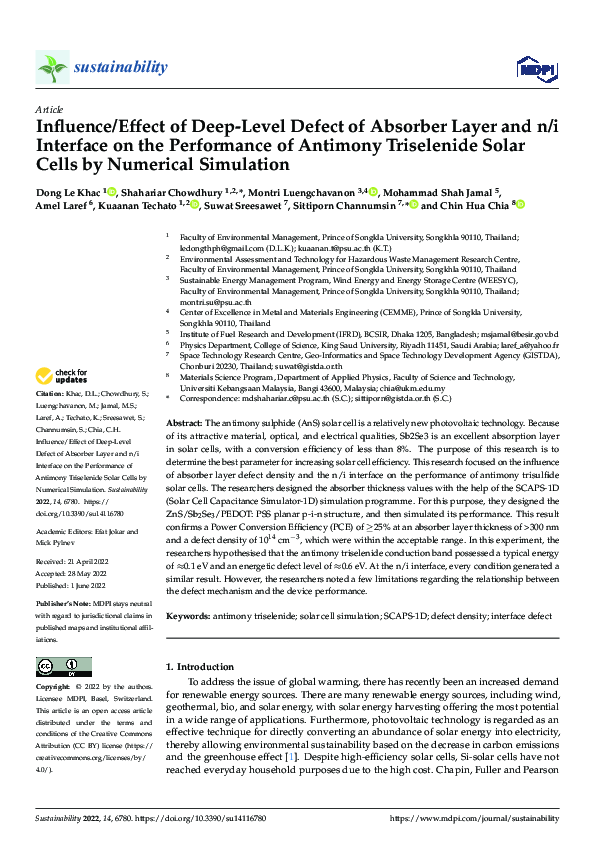 (PDF) Influence/Effect of Deep-Level Defect of Absorber Layer and n/i ...