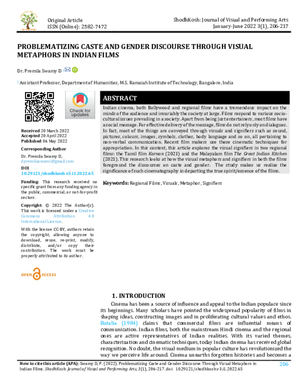 (PDF) PROBLEMATIZING CASTE AND GENDER DISCOURSE THROUGH VISUAL ...