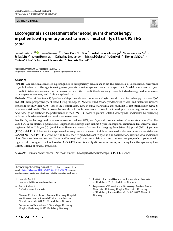 (PDF) Locoregional risk assessment after neoadjuvant chemotherapy in ...