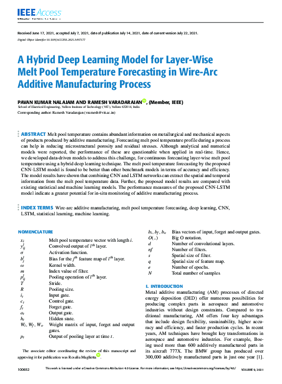 (PDF) A Hybrid Deep Learning Model for Layer-Wise Melt Pool Temperature Forecasting in Wire-Arc ...