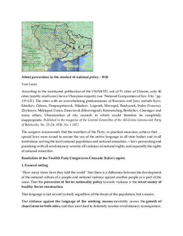 (PDF) On the Forced Ukrainization -About perversions in the conduct of ...