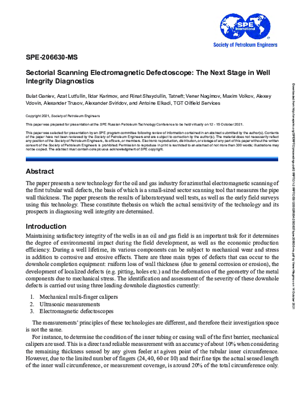 (PDF) SPE-206630-MS Sectorial Scanning Electromagnetic Defectoscope ...
