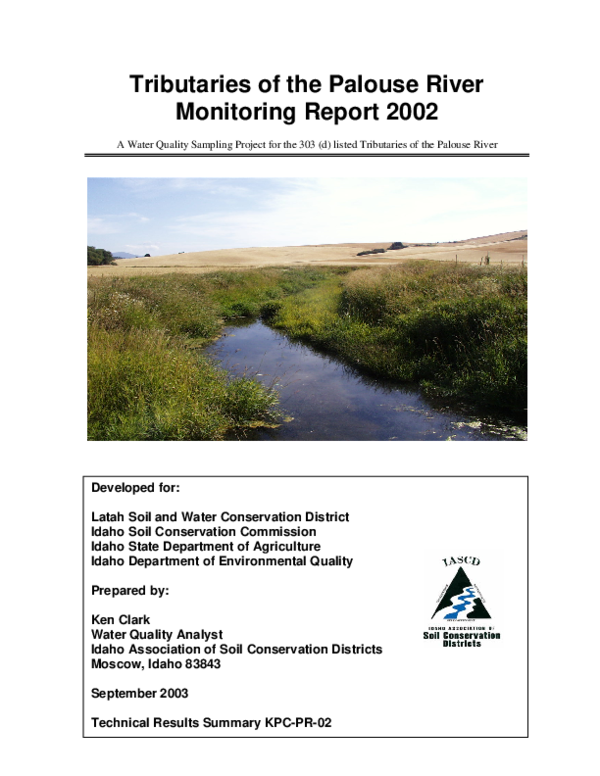 (PDF) Tributaries of the Palouse River Monitoring Report 2002