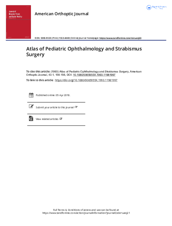 (PDF) Atlas of Pediatric Ophthalmology and Strabismus Surgery