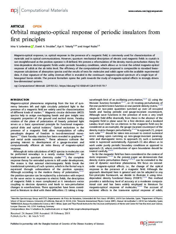 (PDF) Orbital magneto-optical response of periodic insulators from ...