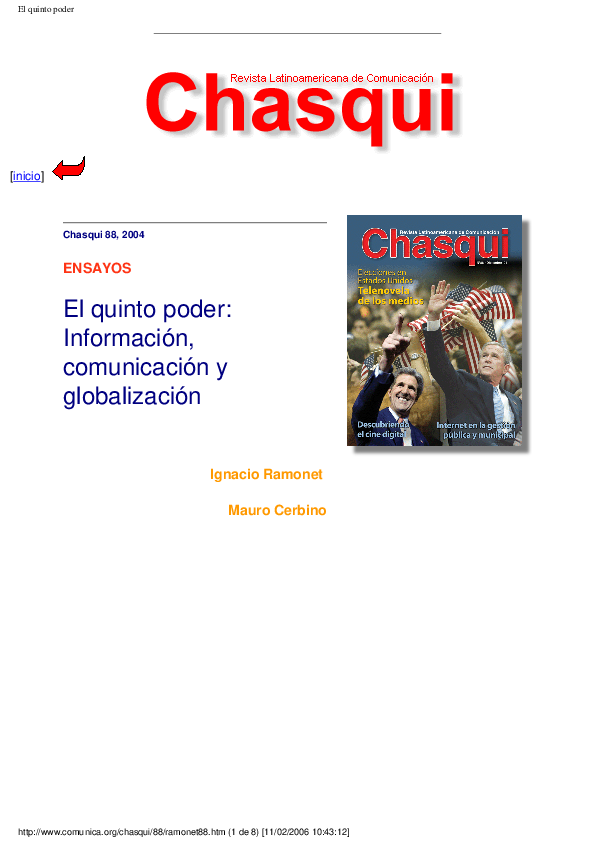 (PDF) El quinto poder | Mauro Cerbino - Academia.edu