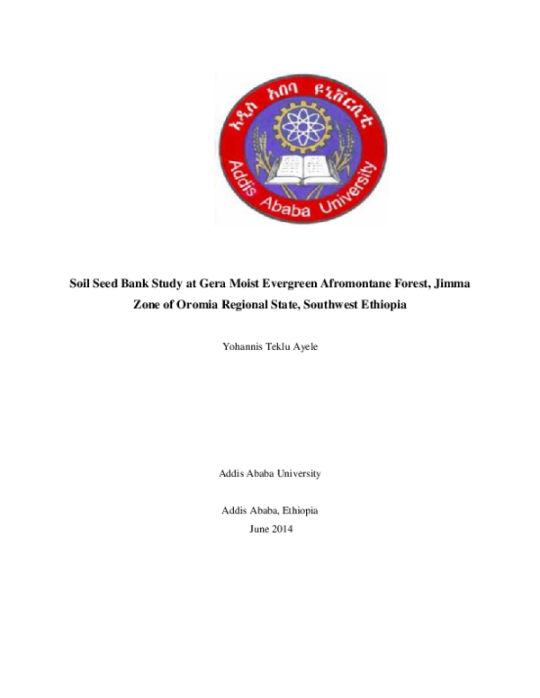(PDF) Soil Seed Bank Study at Gera Moist Evergreen Afromontane Forest ...