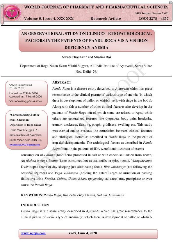 (PDF) AN OBSERVATIONAL STUDY ON CLINICO -ETIOPATHOLOGICAL FACTORS IN ...