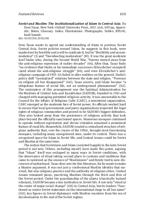 (PDF) Soviet and Muslim: The Institutionalization of Islam in Central ...