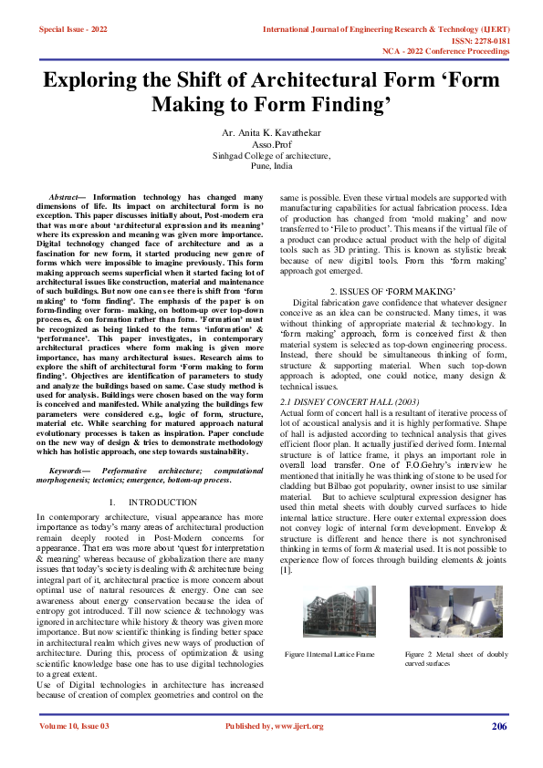 (PDF) Exploring the Shift of Architectural Form 'Form Making to Form ...