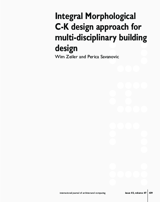 (PDF) Integral Morphological C-K Design Approach for Multidisciplinary Building Design | Perica ...