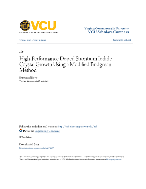 (PDF) High-Performance Doped Strontium Iodide Crystal Growth Using a ...