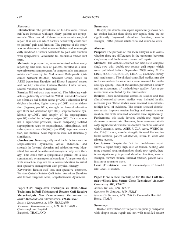 (PDF) Paper # 36: A New Technique for Rotator Cuff Repair: “Single Row ...