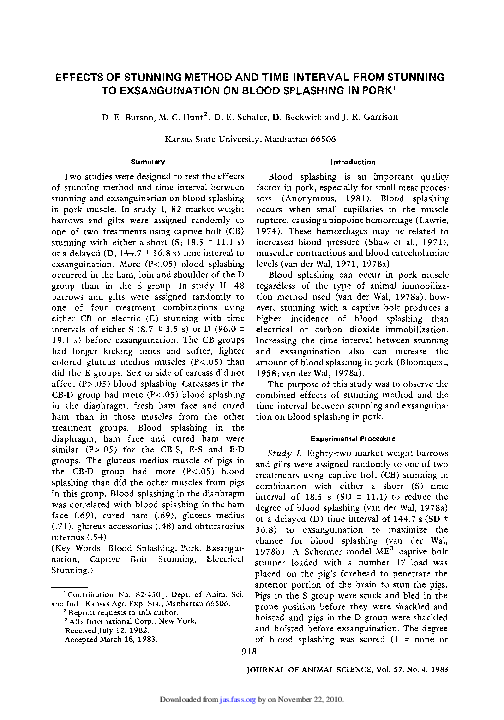 (PDF) Effects of Stunning Method and Time Interval from Stunning to ...