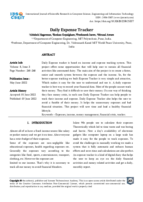 (PDF) Daily Expense Tracker