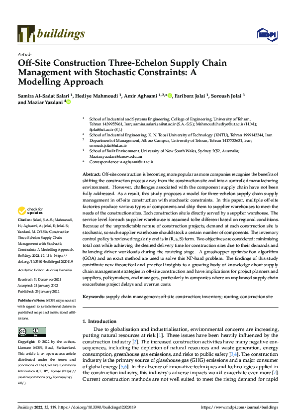 (PDF) Off-Site Construction Three-Echelon Supply Chain Management with ...