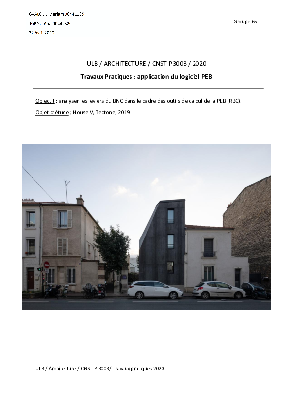 (PDF) ULB / ARCHITECTURE / CNST-P3003 / 2020 Travaux Pratiques ...