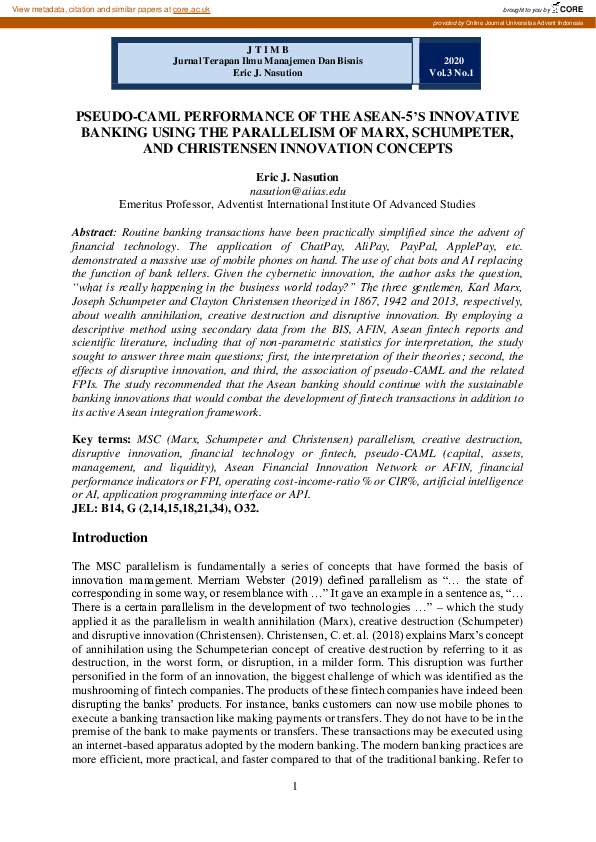 (PDF) Pseudo-Caml Performance of the ASEAN-5’S Innovative Banking Using ...