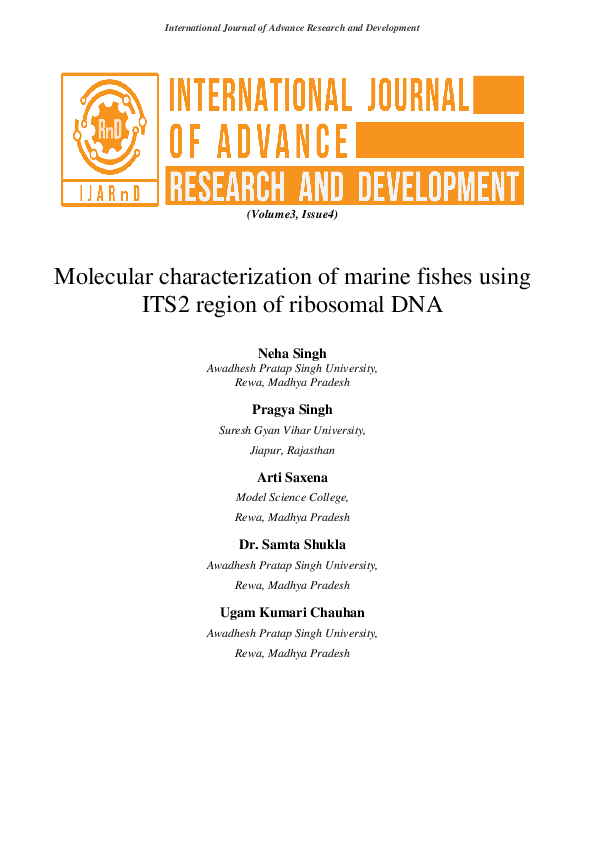 (PDF) Molecular characterization of marine fishes using ITS2 region of ...