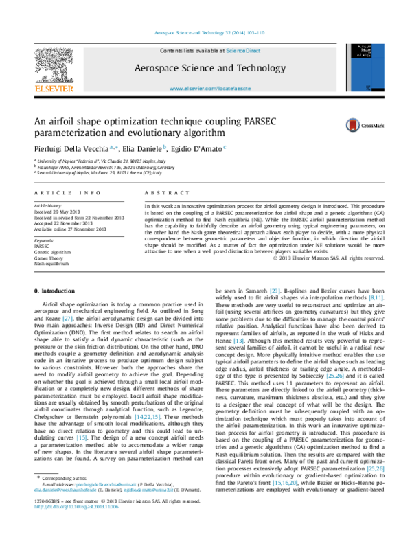 Pdf An Airfoil Shape Optimization Technique Coupling Parsec