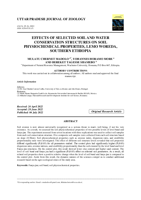 (PDF) EFFECTS OF SELECTED SOIL AND WATER CONSERVATION STRUCTURES ON ...