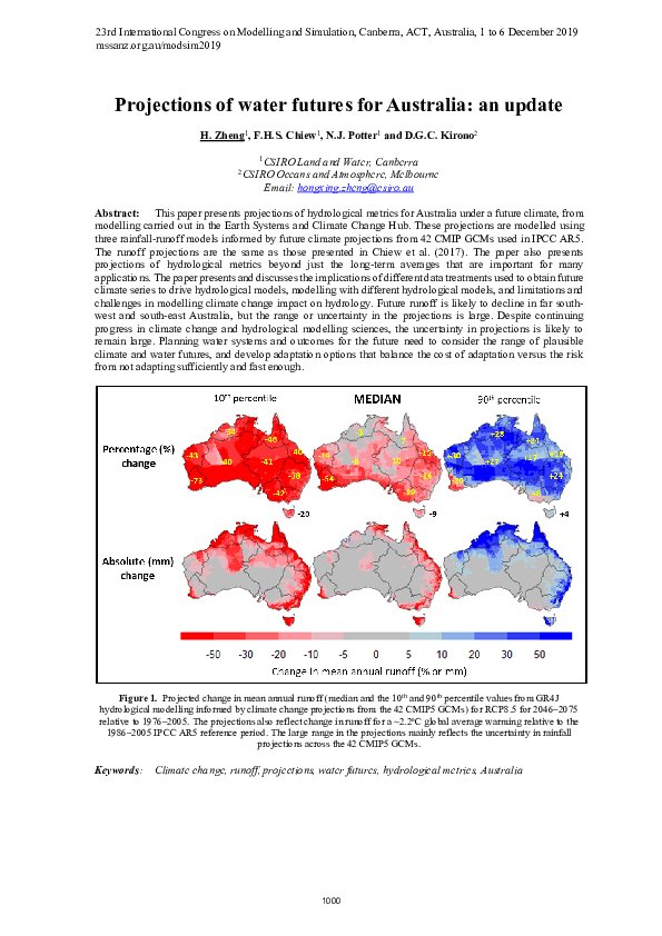 (PDF) Projections of water futures for Australia: an update