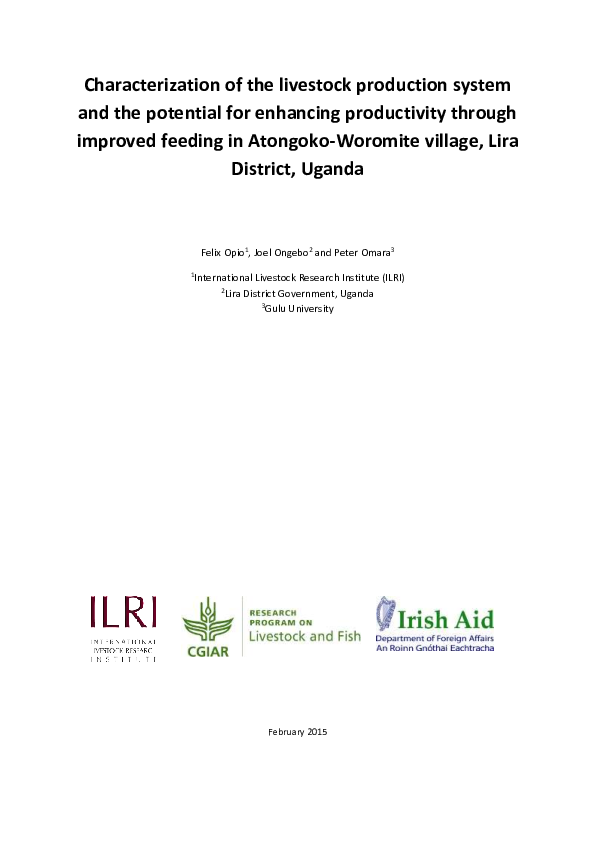 (PDF) Characterization of the livestock production system and the potential for enhancing ...