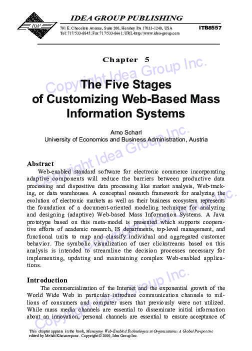 (PDF) The Five Stages of Customizing Web-Based Mass Information Systems