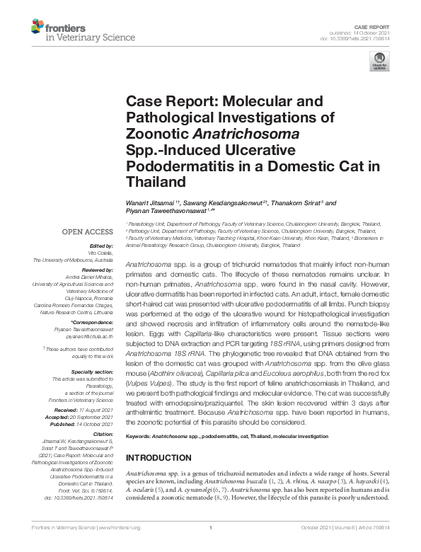(PDF) Case Report: Molecular and Pathological Investigations of ...