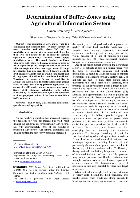 (PDF) Determination of Buffer-Zones using Agricultural Information System