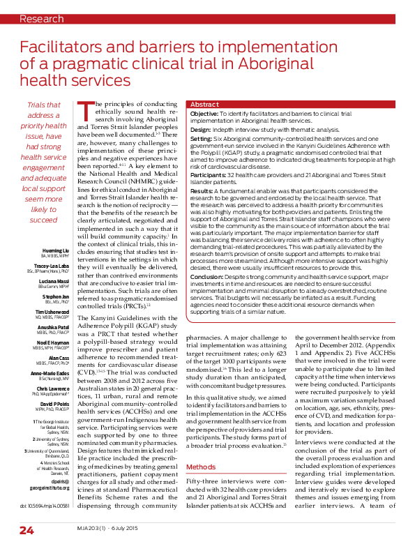 (PDF) Facilitators and Barriers to Implementation of an Evidence-Based Parenting Intervention to ...
