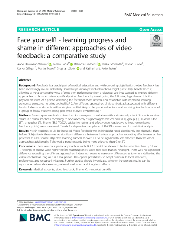 (PDF) Face yourself! - learning progress and shame in different ...