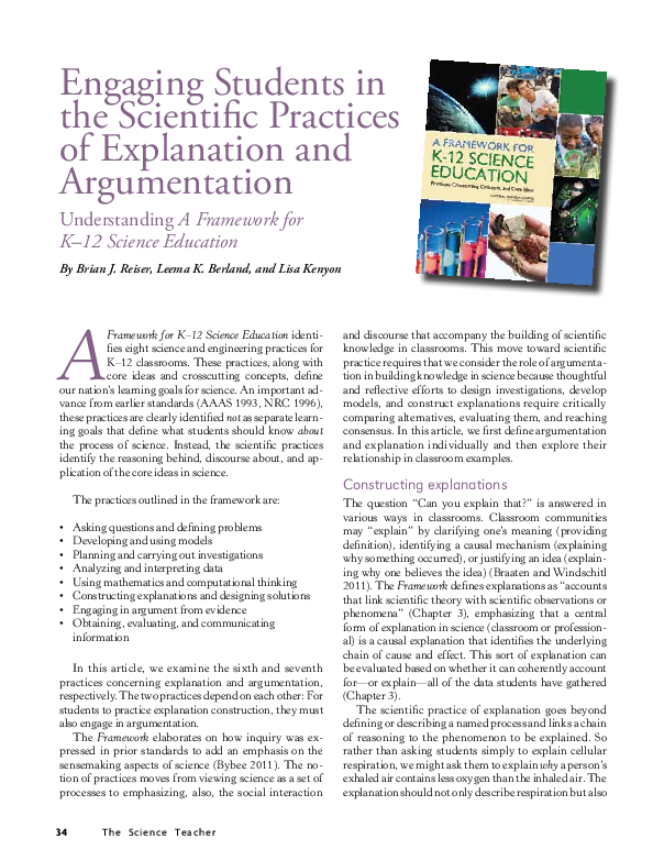 (PDF) Engaging Students in the Scientific Practices of Explanation and ...