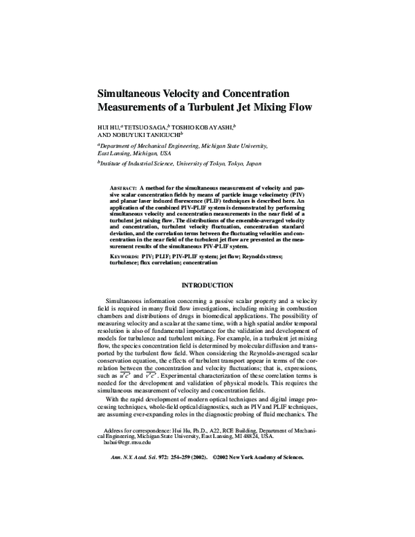 (PDF) Simultaneous Velocity and Concentration Measurements of a ...