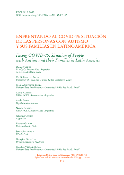 (PDF) Enfrentando al Covid-19: situación de las personas con autismo y ...