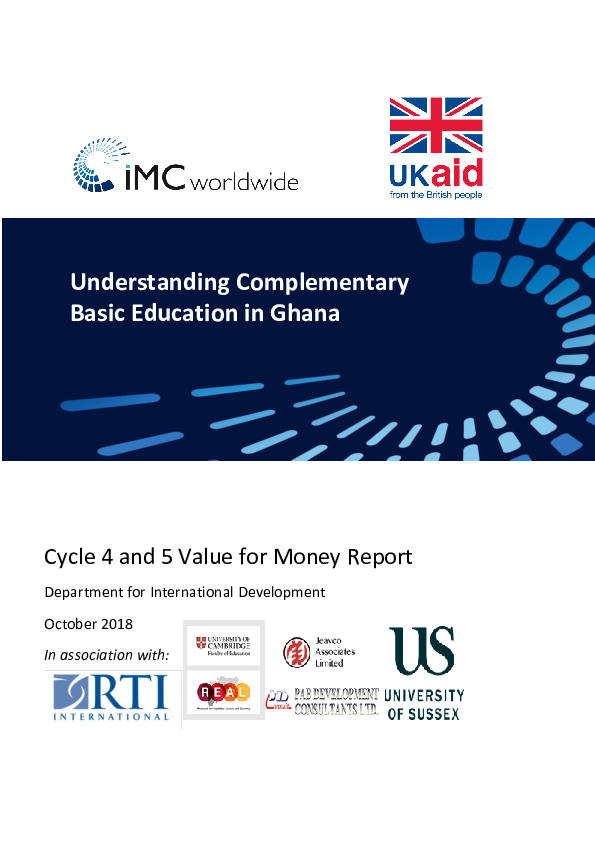 (PDF) Understanding Complementary Basic Education in Ghana: Investigation of the experiences and ...