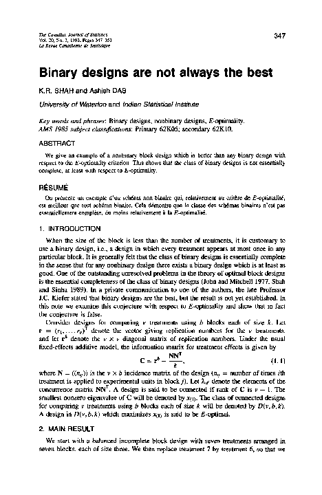 (PDF) Binary designs are not always the best