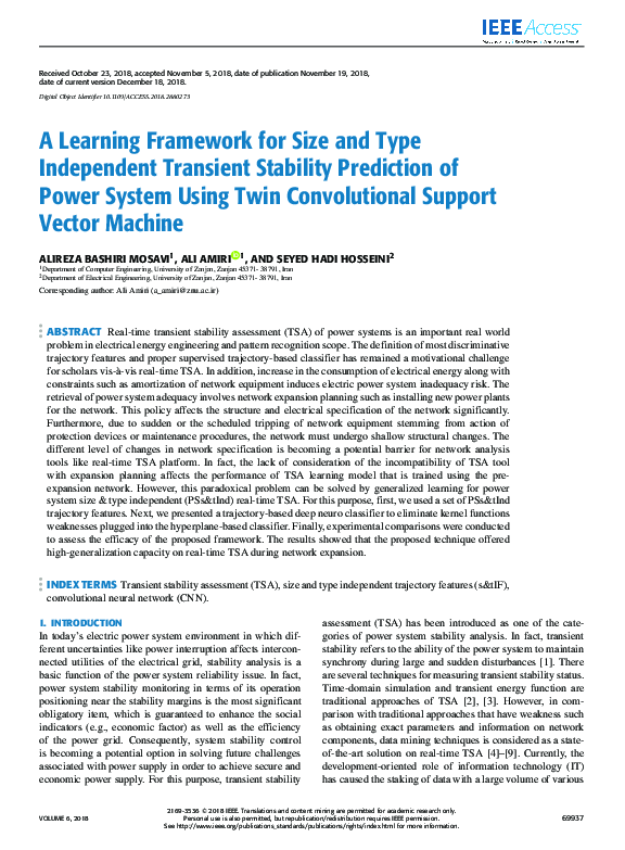 (PDF) A Learning Framework for Size and Type Independent Transient Stability Prediction of Power ...