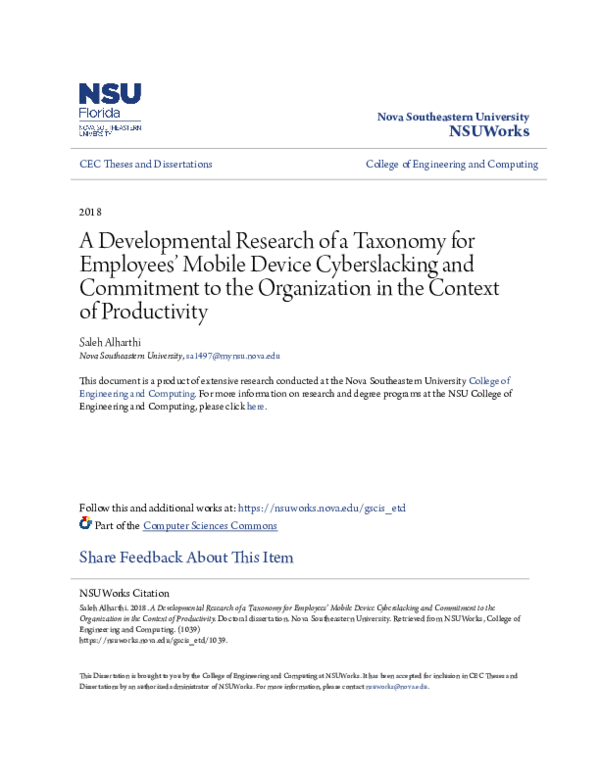 (PDF) A Developmental Research of a Taxonomy for Employees’ Mobile ...