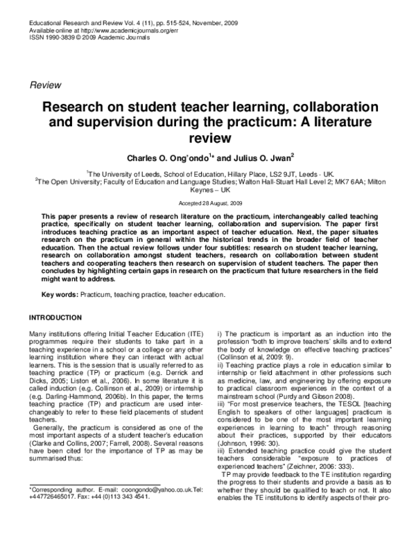 (PDF) Research on Student Teacher Learning Collaboration and ...