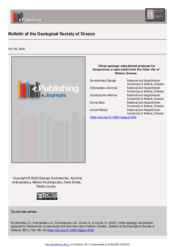 (PDF) Urban geology: educational proposal for Geoscience. a case study ...