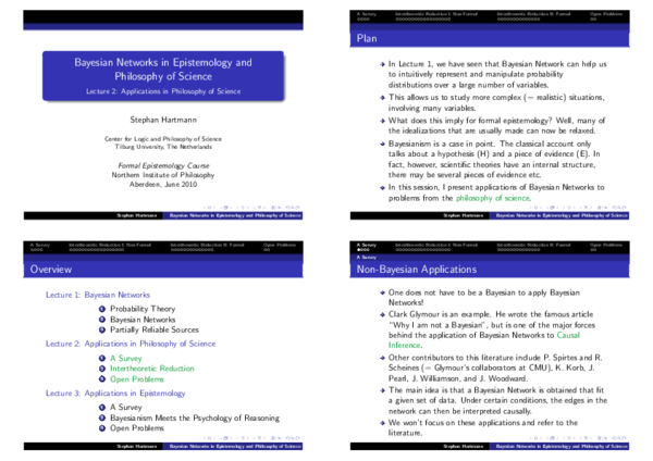 (PDF) Bayesian Networks in Epistemology and Philosophy of Science
