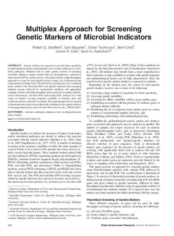 (PDF) Multiplex Approach for Screening Genetic Markers of Microbial ...