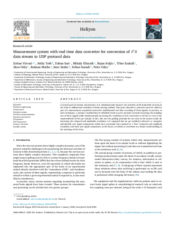 Pdf Measurement System With Real Time Data Converter For Conversion Of I2s Data Stream To Udp