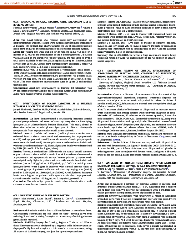 (PDF) Enhancing surgical training using endoscopy list e-booking system