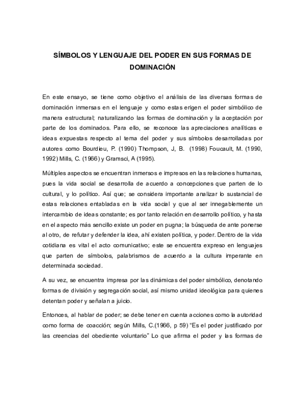 (PDF) Simbolos y lenguaje del poder en sus formas de dominación