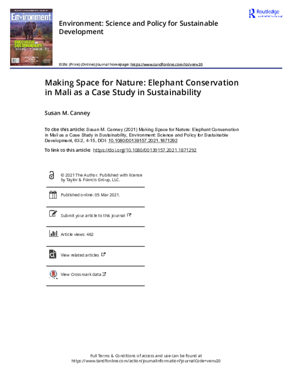 (PDF) Making Space for Nature: Elephant Conservation in Mali as a Case ...