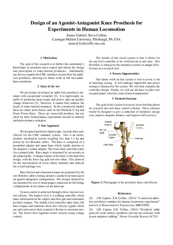 (PDF) Design of an Agonist-Antagonist Knee Prosthesis for Experiments ...